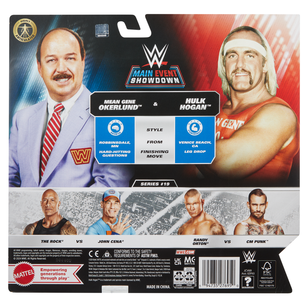 2024 WWE Mattel Main Event Showdown Series 19 Hulk Hogan & Mean Gene O ...