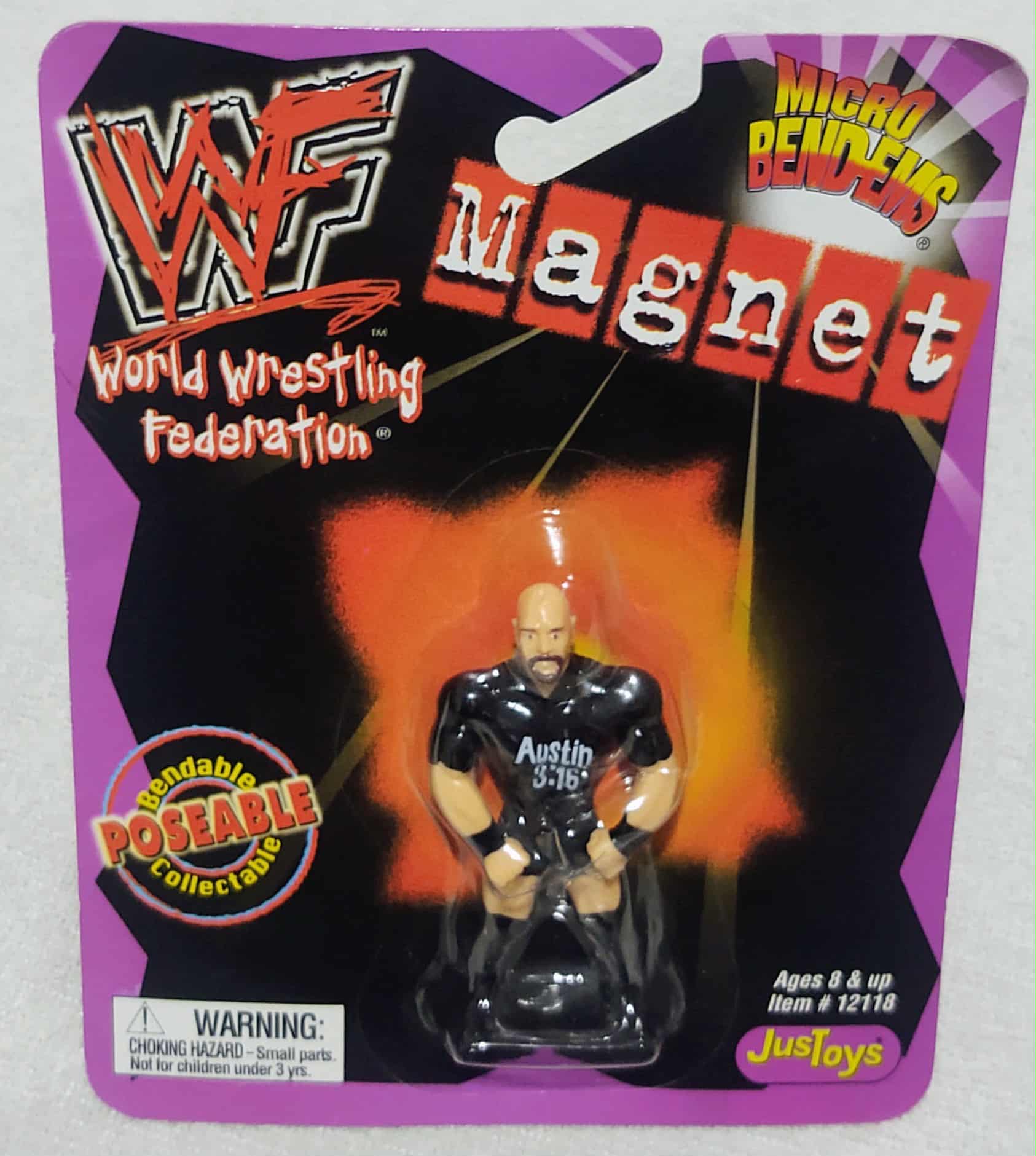 1999 WWF Just Toys Micro Bend-Ems Magnet Stone Cold Steve Austin ...