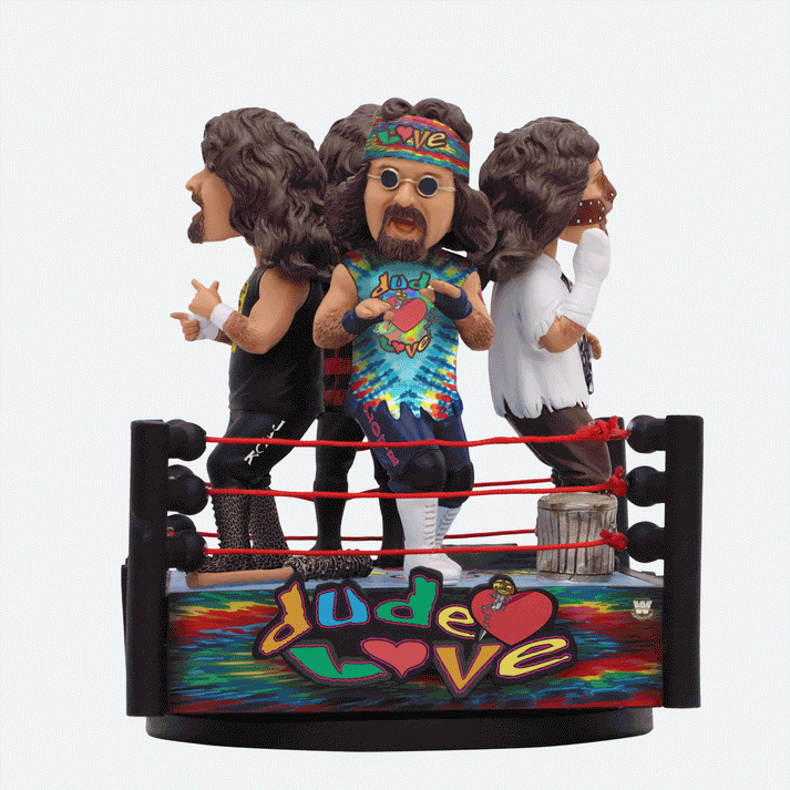 2024 WWE FOCO Bobbleheads Limited Edition Faces of Foley Quad Spinner ...