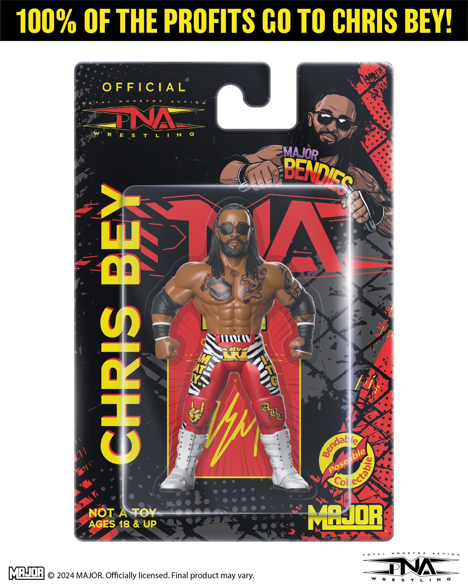 2025 TNA Wrestling MAJOR Bendies Limited Edition Chris Bey – Wrestling Figure Database