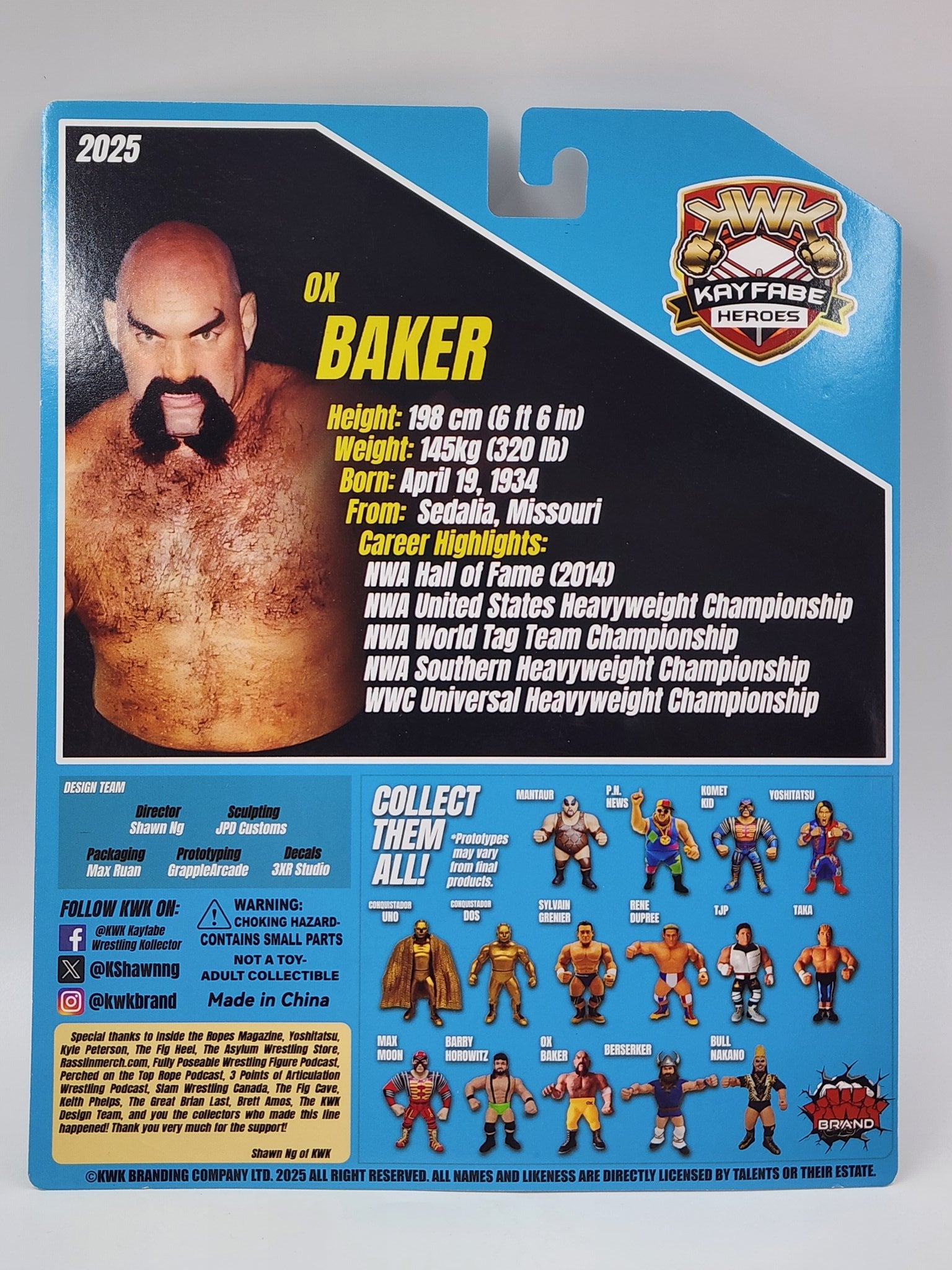 2025 KWK Kayfabe Heroes Ox Baker [With Red Tights] – Wrestling Figure ...