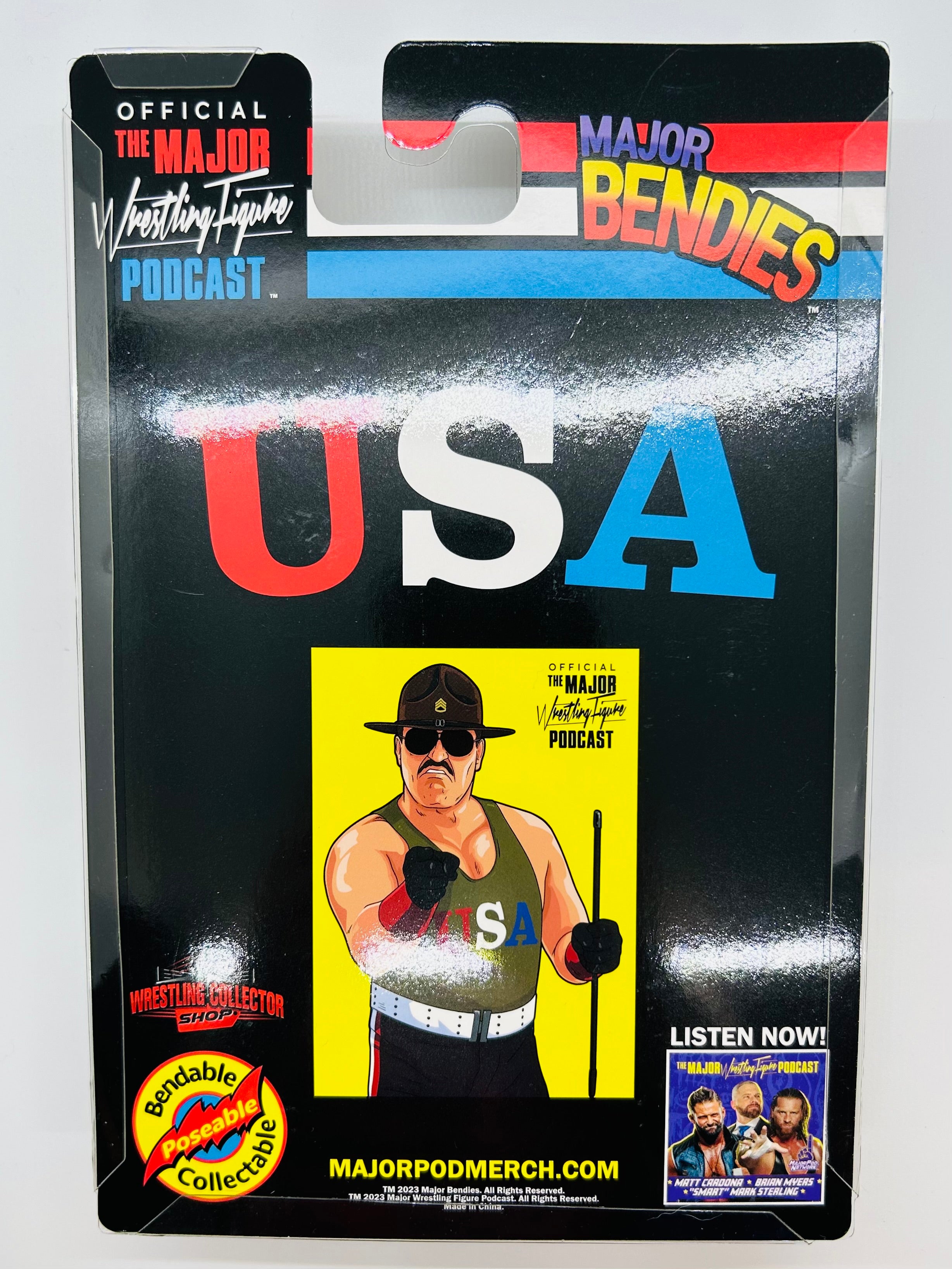 2023 Major Wrestling Figure Podcast Major Bendies Sgt. Slaughter [Excl ...