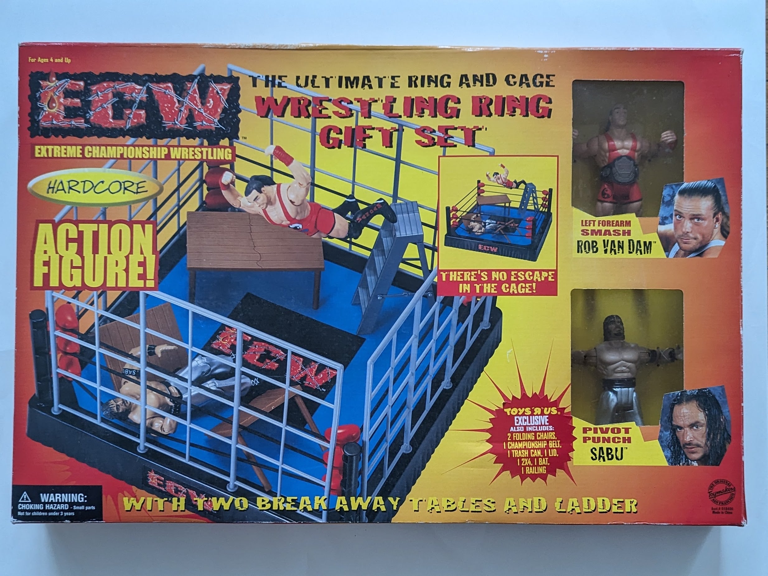 2000 ECW OSFTM The Ultimate Ring & Cage Wrestling Ring Gift Set [Exclu ...