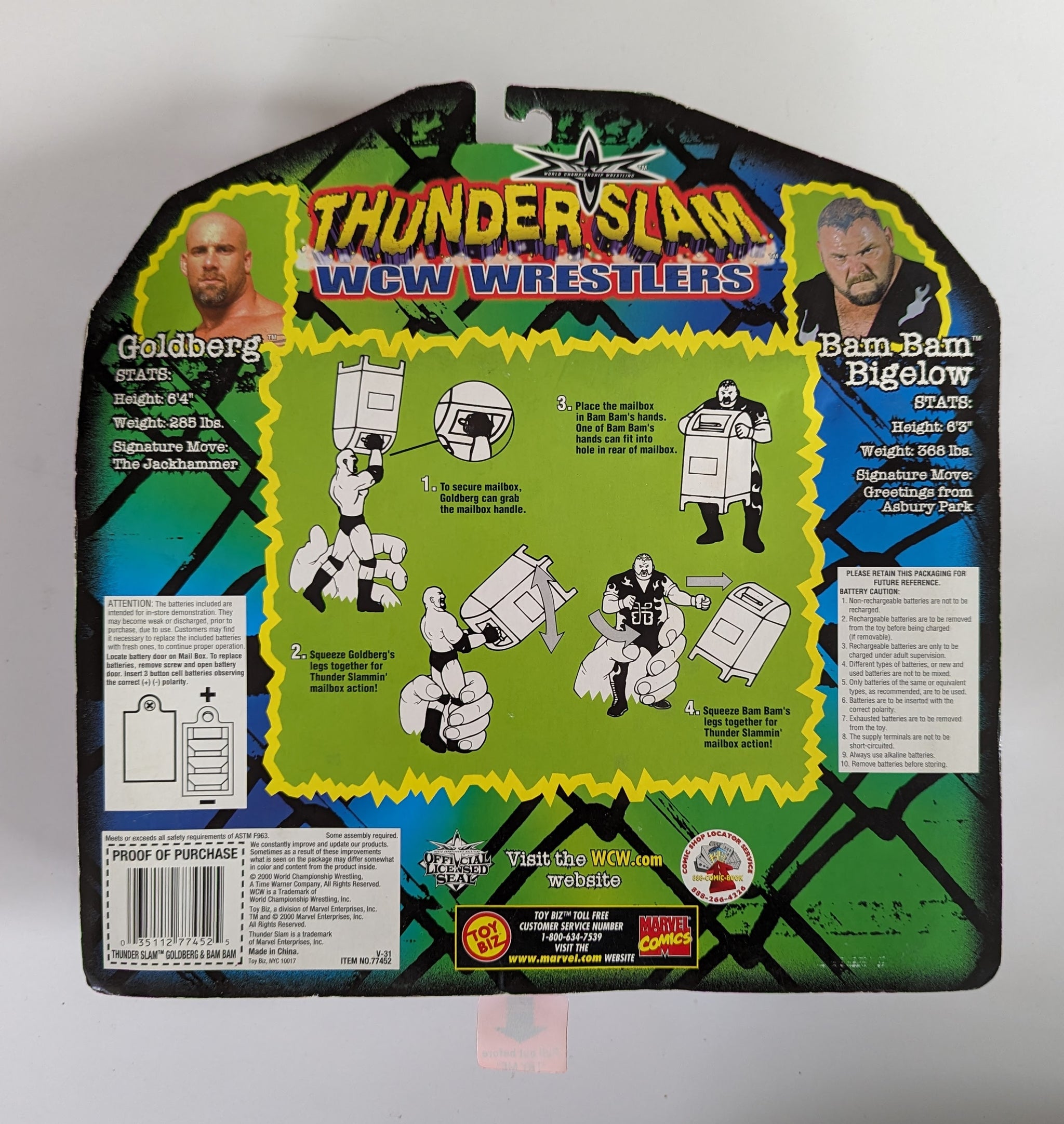 2000 WCW Toy Biz Thunder Slam Wrestlers Goldberg & Bam Bam Bigelow – Wrestling Figure Database