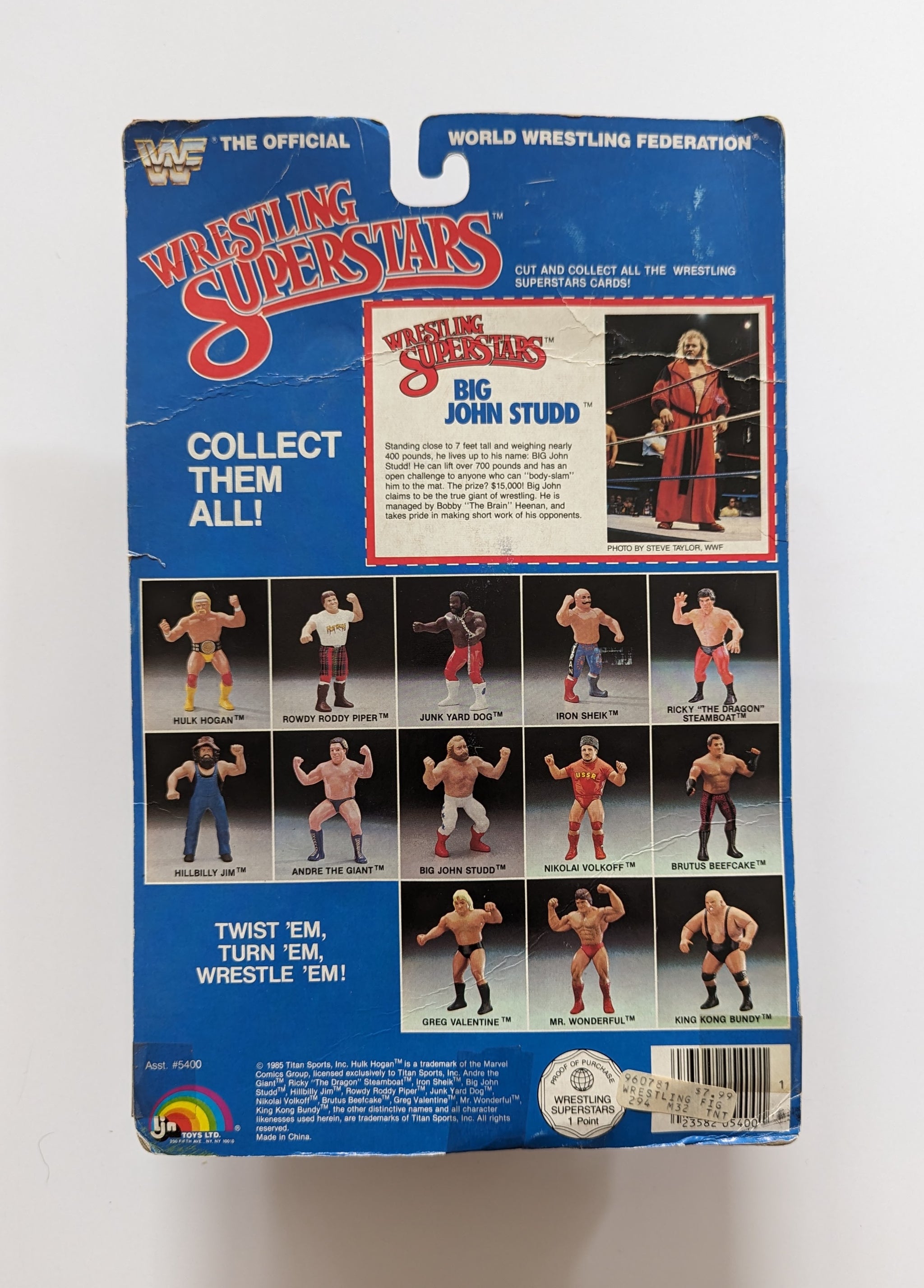 1985 WWF LJN Wrestling Superstars Series 1 Big John Studd – Wrestling ...
