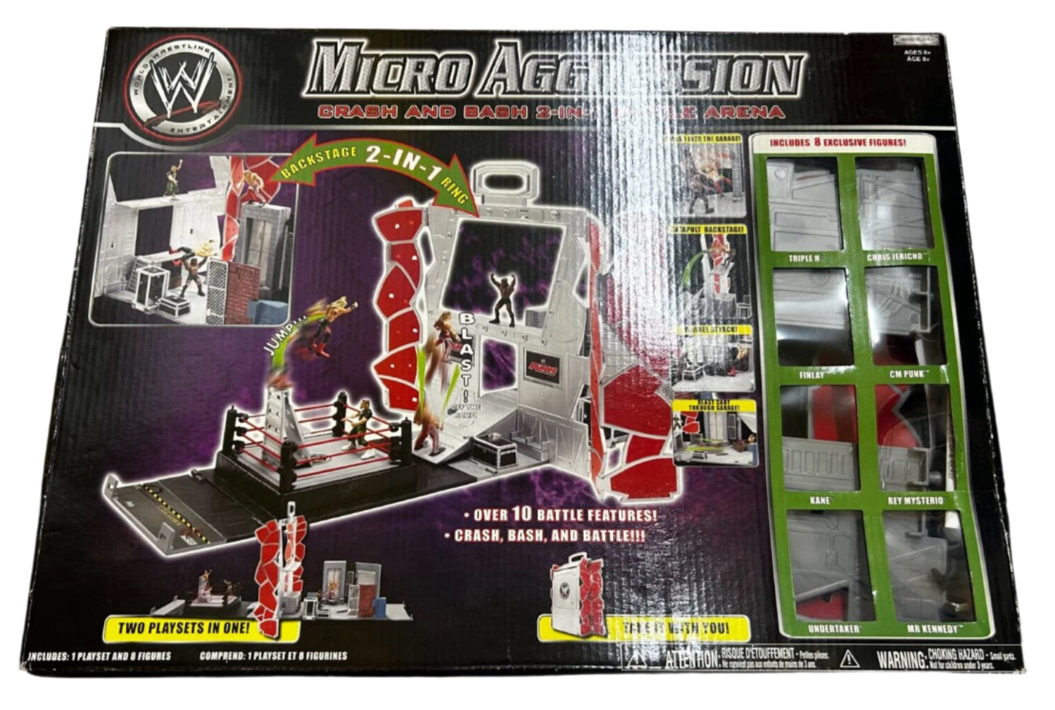 WWE Jakks Pacific Micro Aggression Crash and Bash 2-In-1 Battle Arena ...