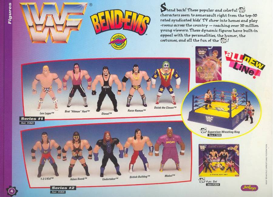 Unreleased WWF Just Toys Bend-Ems Series 2 Men on a Mission Mabel ...