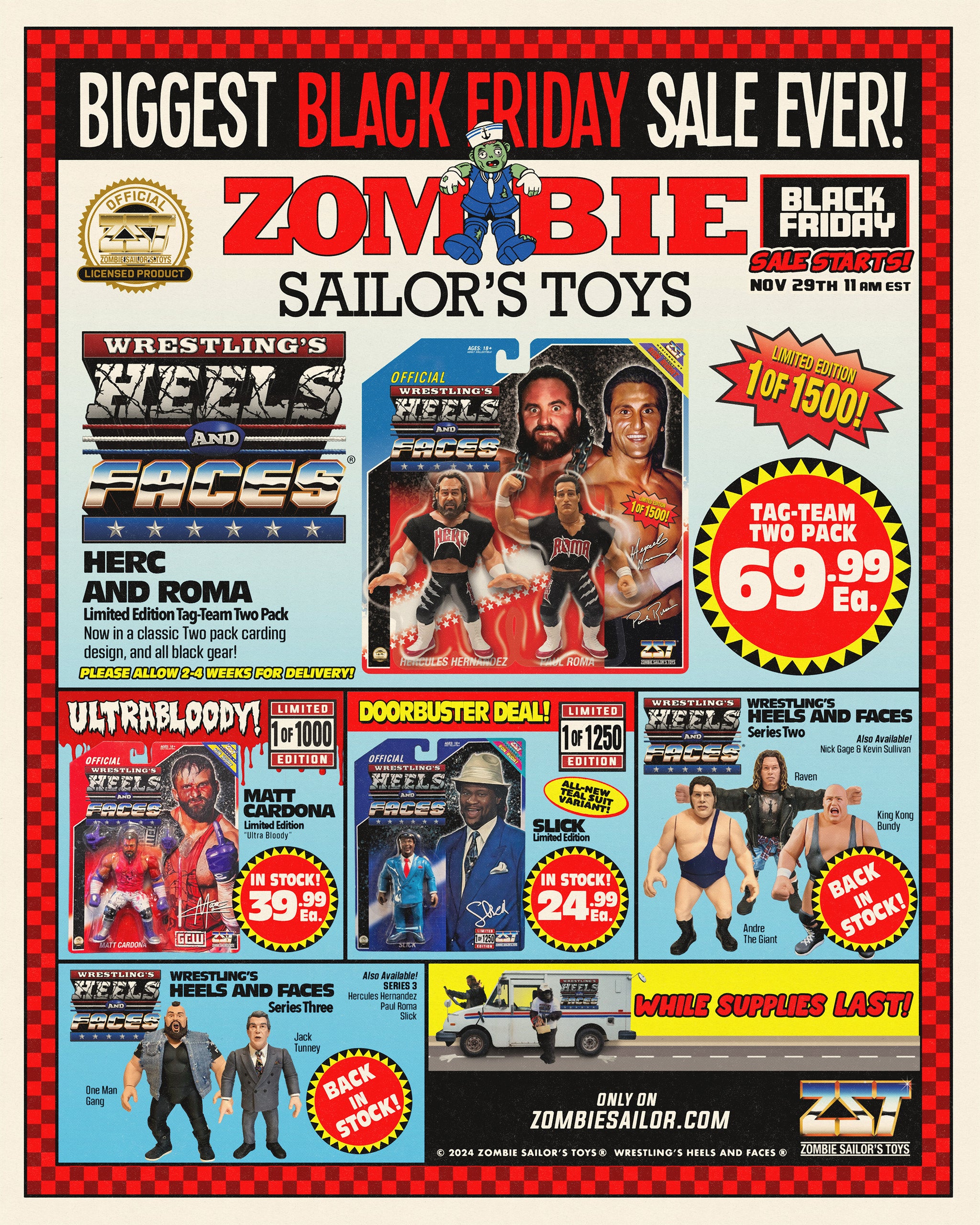 2024 GCW Zombie Sailor's Toys Wrestling's Heels & Faces Limited Editio ...