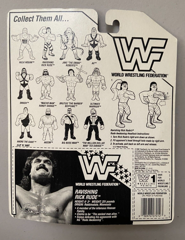 1990 WWF Hasbro Series 1 Ravishing Ravishing Rick Rude with Rude Awake ...