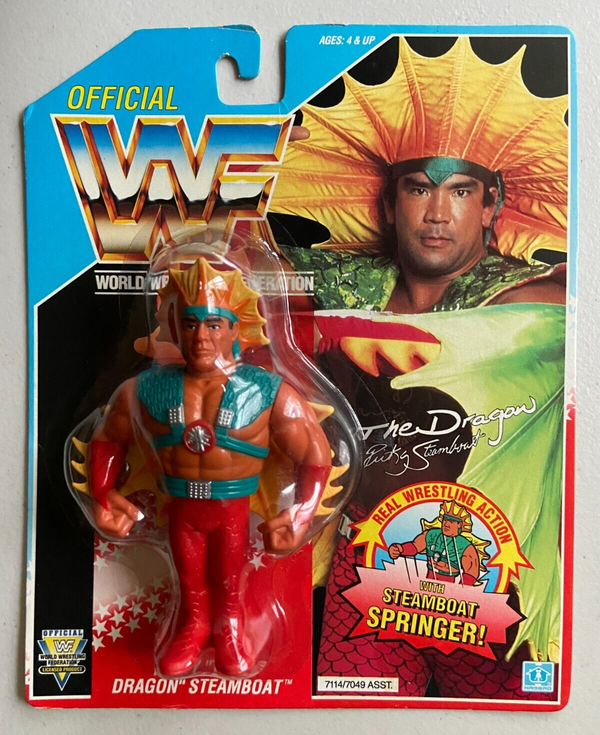 1992 WWF Hasbro Series 4 Ricky "The Dragon" Steamboat with Steamboat S ...