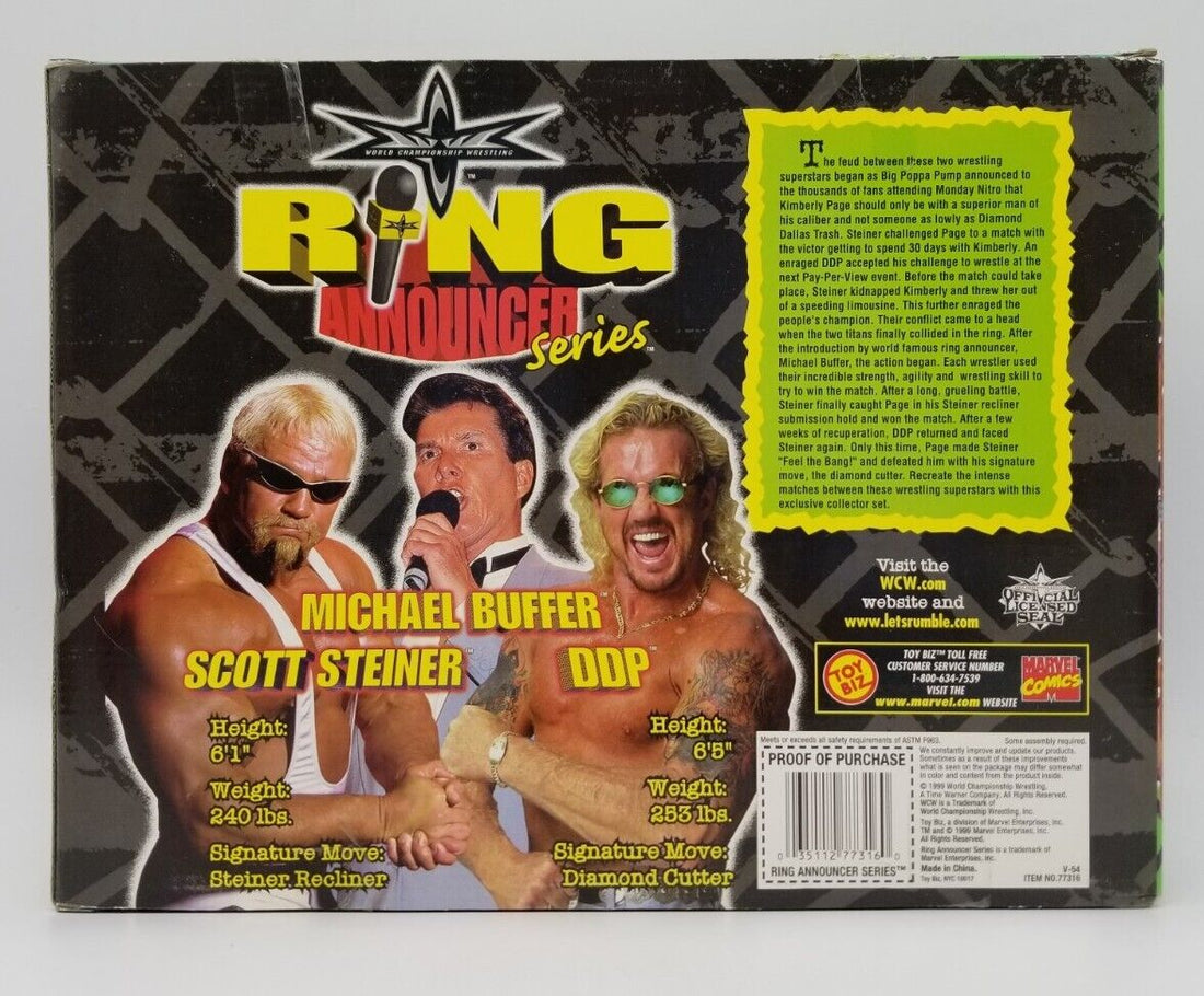 2001 WCW Toy Biz Ring Announcer Series: Scott Steiner, Michael Buffer ...