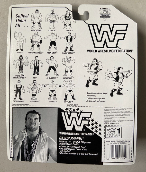 1994 WWF Hasbro Series 10 Razor Ramon with Razor Rage! [With Purple Tr ...