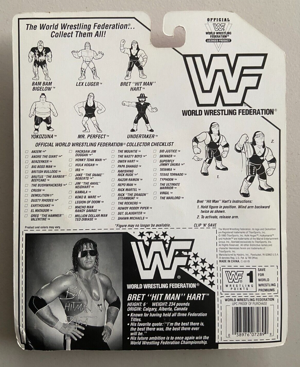 1994 WWF Hasbro Series 8 Bret "Hitman" Hart with Hart Attack ...