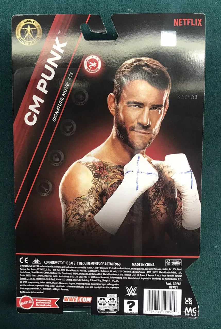 2024 WWE Mattel Main Event Raw on Netflix CM Punk – Wrestling Figure ...