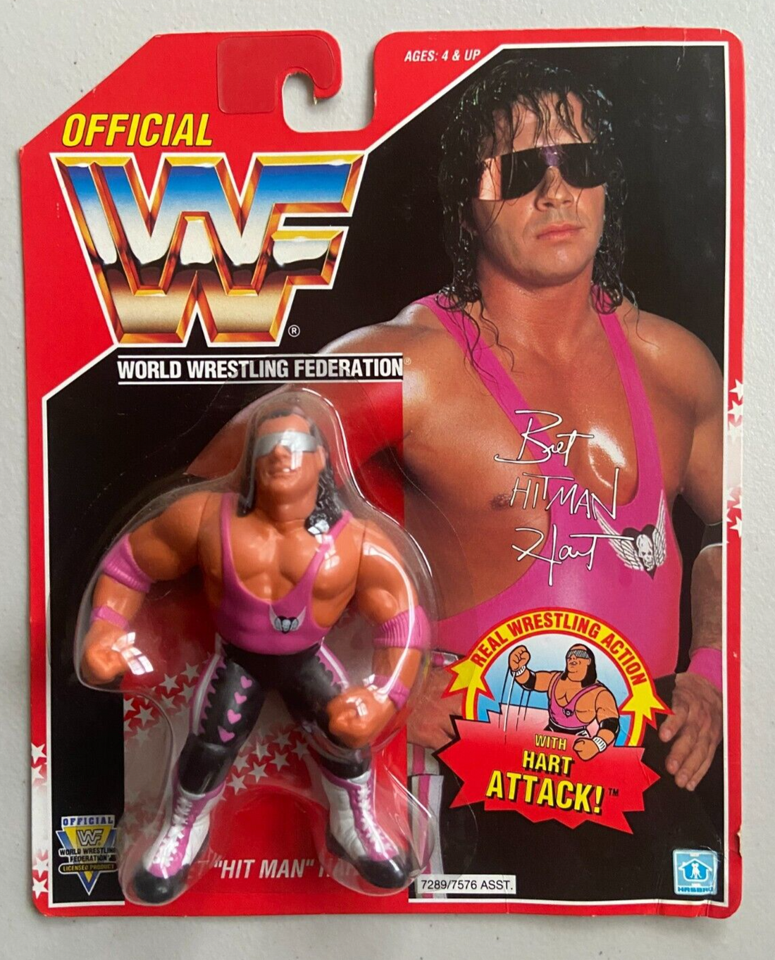 1994 WWF Hasbro Series 8 Bret "Hitman" Hart with Hart Attack ...