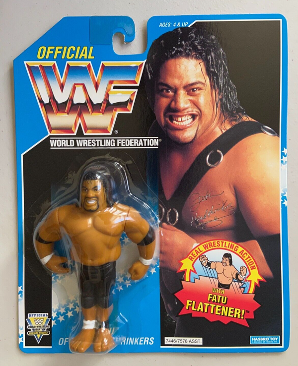 1994 WWF Hasbro Series 10 Fatu of the Headshrinkers with Fatu Flattene ...