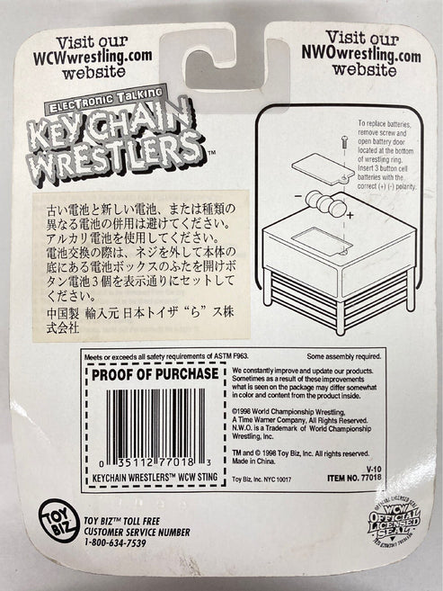 1998 WCW Toy Biz Electronic Talking Keychain Wrestlers Sting [Crow ...