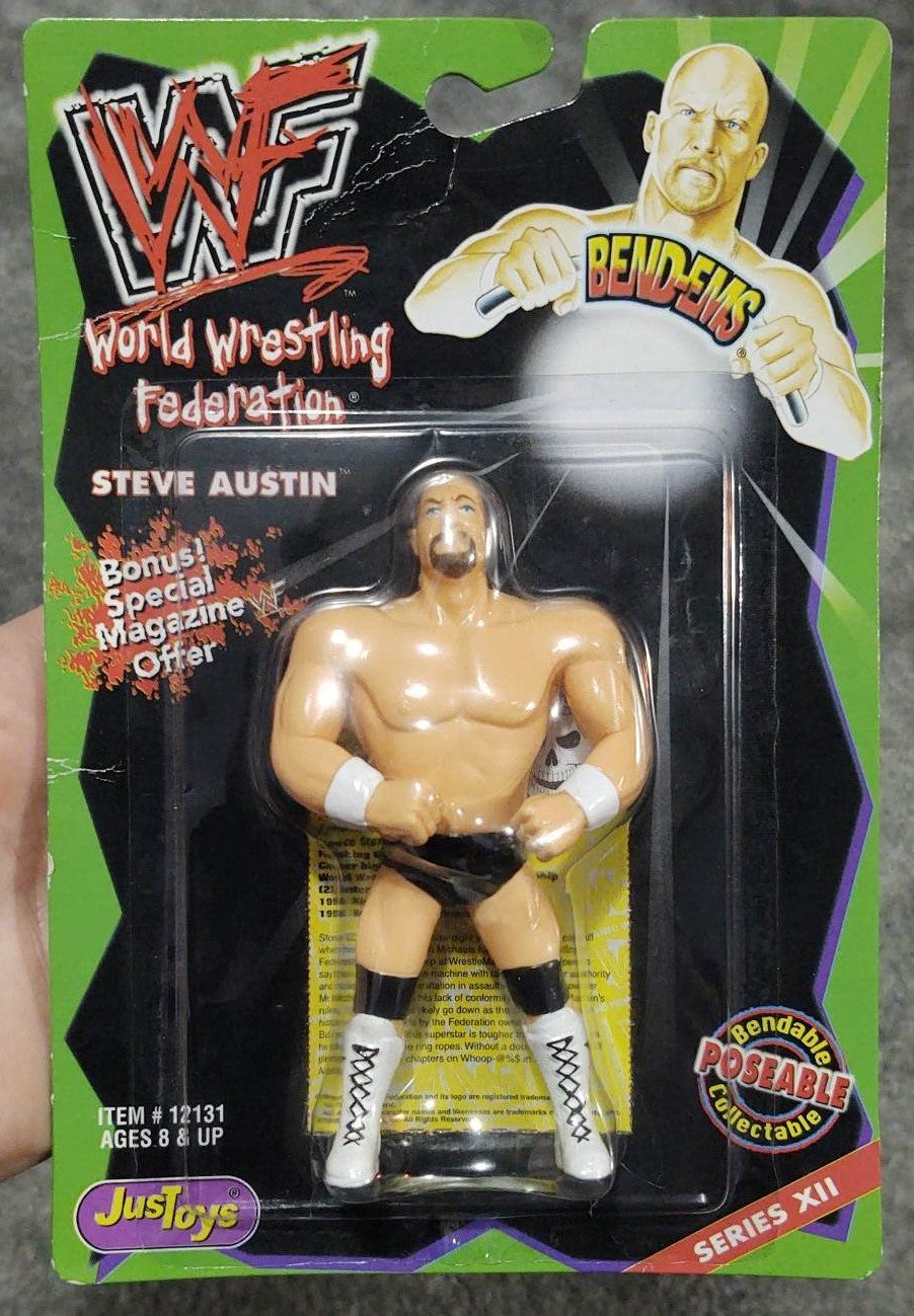 1999 WWF Just Toys Bend-Ems Series 12 Steve Austin [With Ring Gear ...