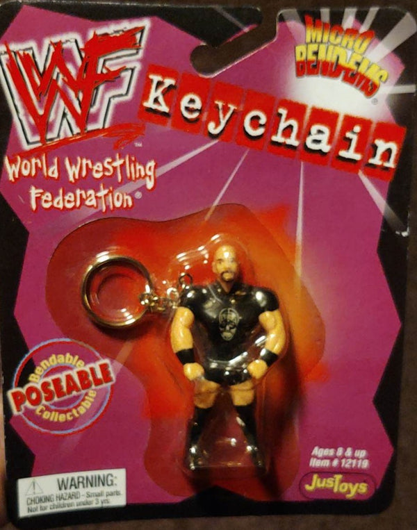 1999 WWF Just Toys Micro Bend-Ems Keychain Stone Cold Steve Austin [Sk ...