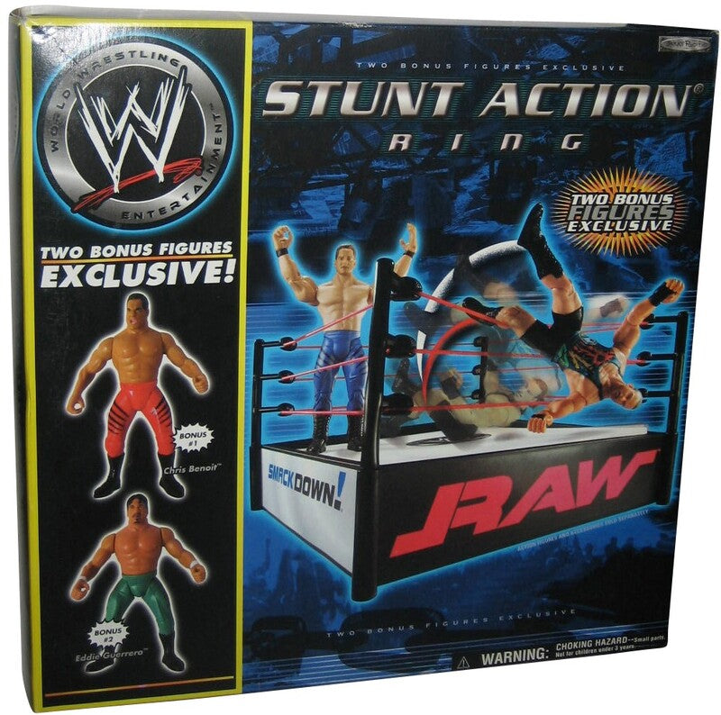 2003 WWE Jakks Pacific Stunt Action Ring [With Chris Benoit & Eddie Gu ...