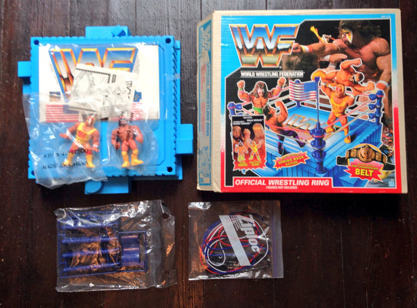 1990 WWF Hasbro JC Penney Exclusive Official Wrestling Ring [With "Mac ...