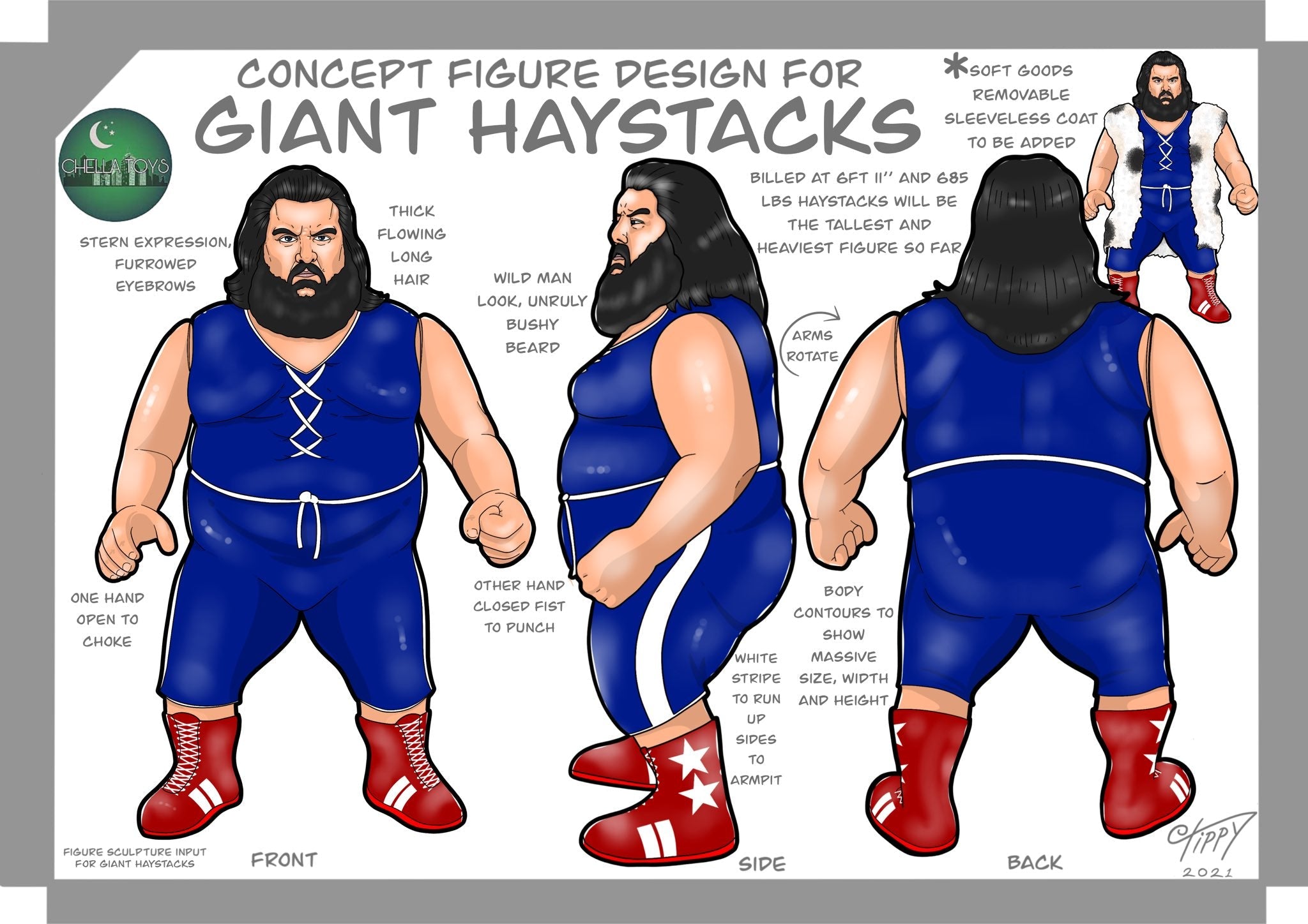 2022 Chella Toys Wrestling Megastars Series 2 Giant Haystacks ...