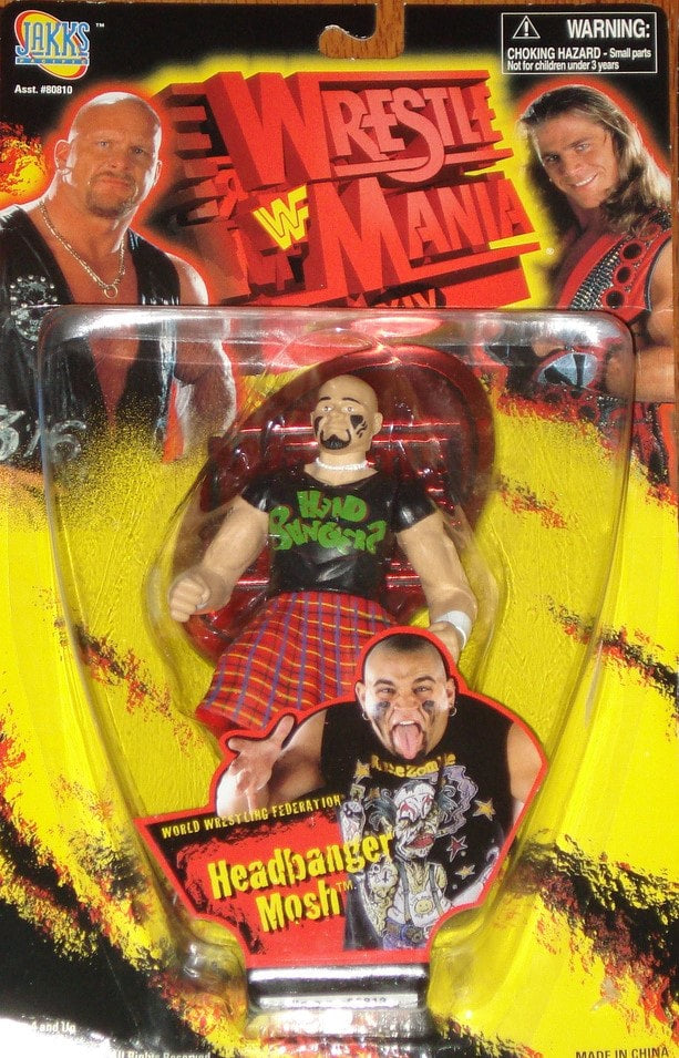 1998 WWF Jakks Pacific WrestleMania XIV Headbanger Mosh – Wrestling ...