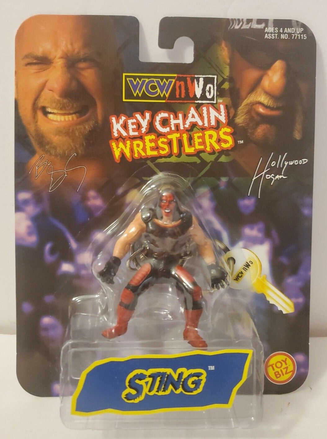1998 WCW Toy Biz Keychain Wrestlers Sting [Wolfpac] – Wrestling Figure Database