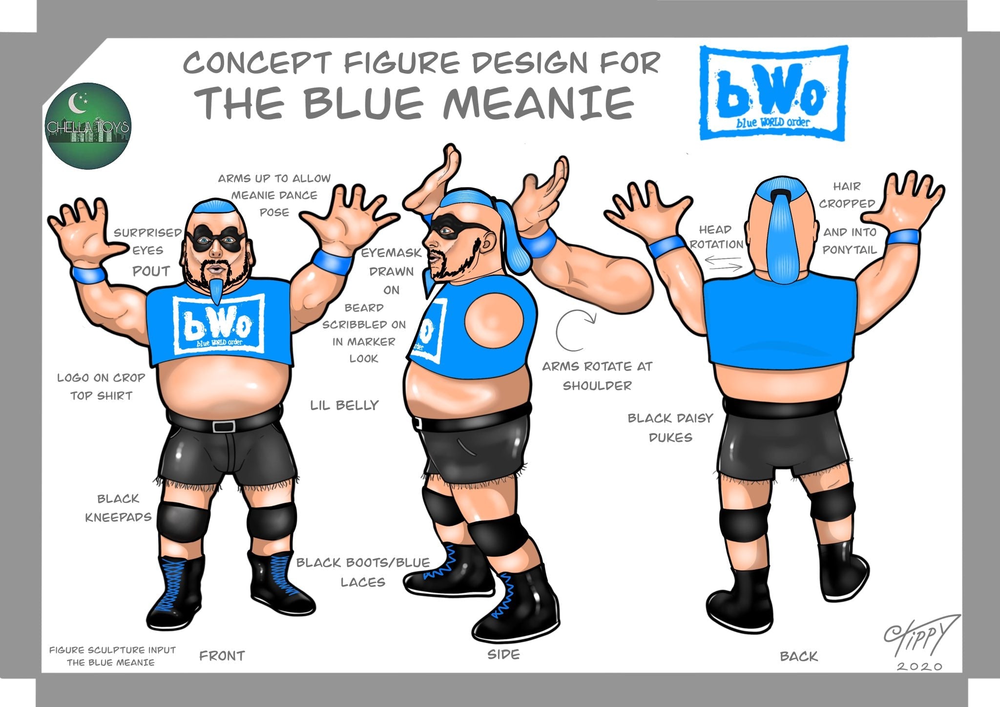 Chella Toys Wrestling Megastars Series 2 The Blue Meanie – Wrestling ...